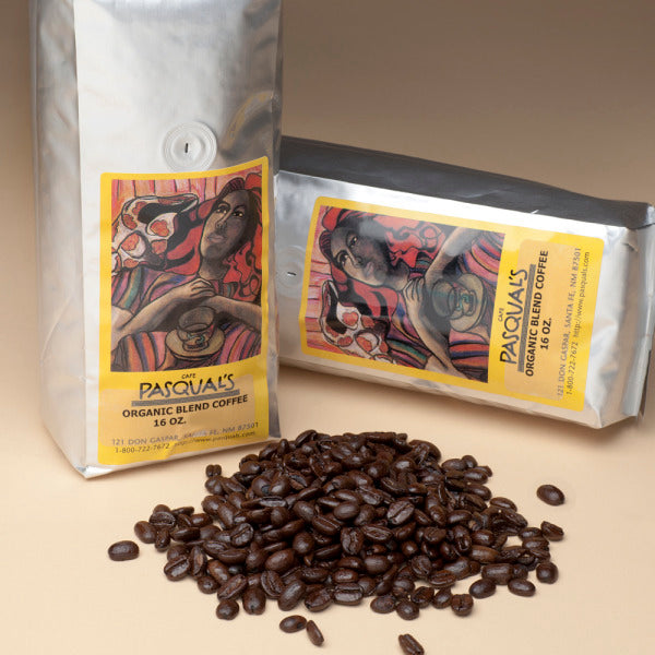Pasqual's Blend Organic Coffee 16 oz bag – Cafe Pasqual's & Art Gallery