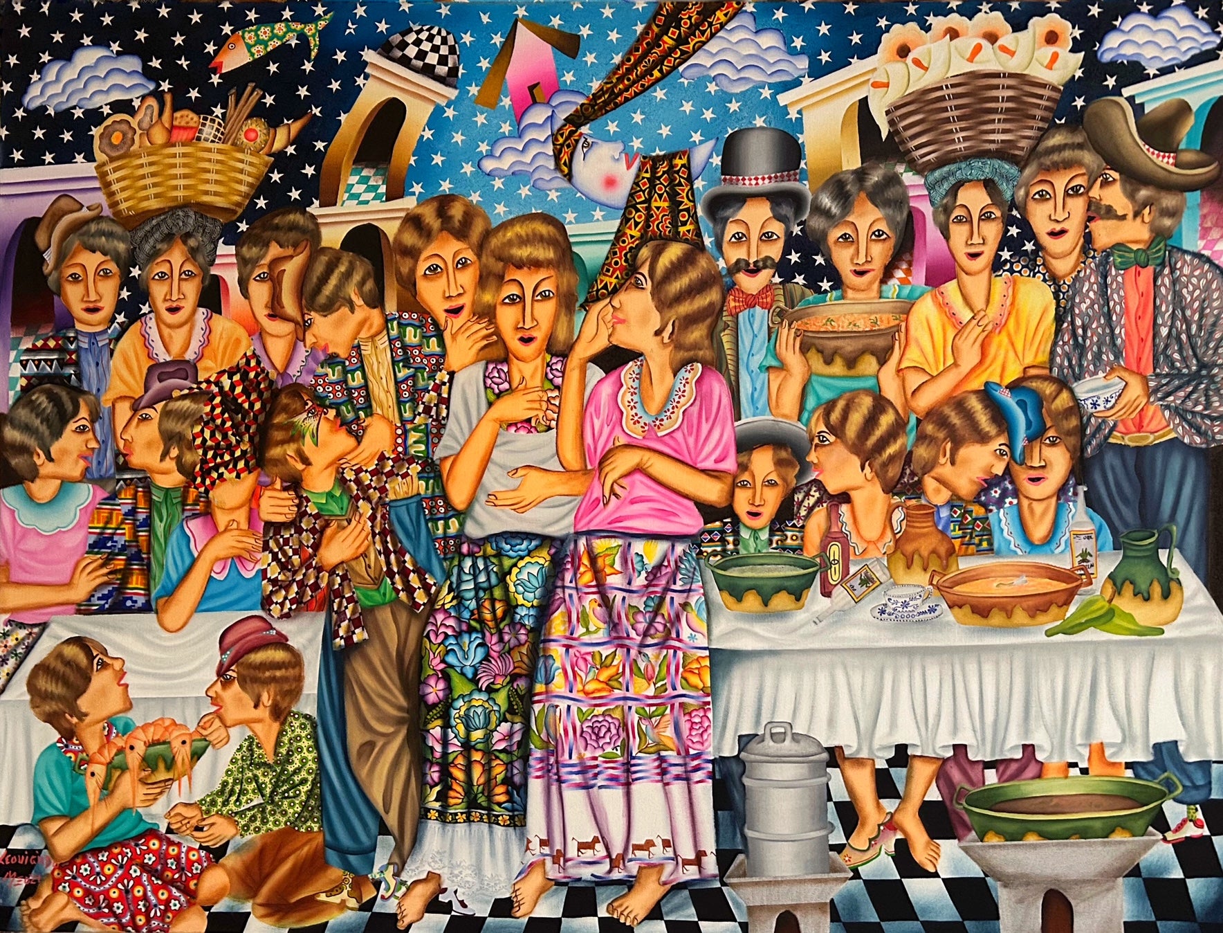 Leovigildo Martinez ~ Guateque 2024 Oil Painting, 39" x 51" x 1 1/2 ...